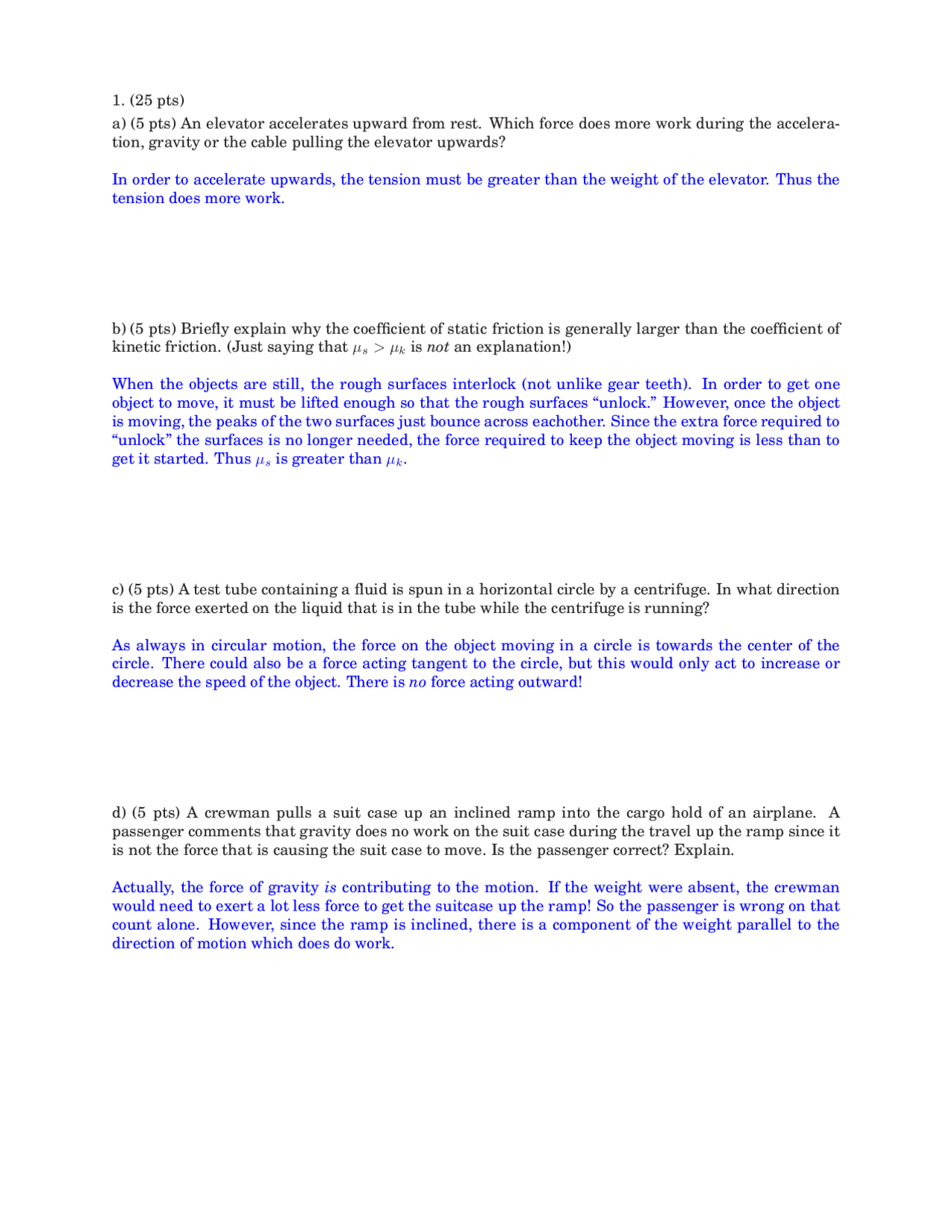 Coefficient Of Static Friction General Physics Solved Past Paper