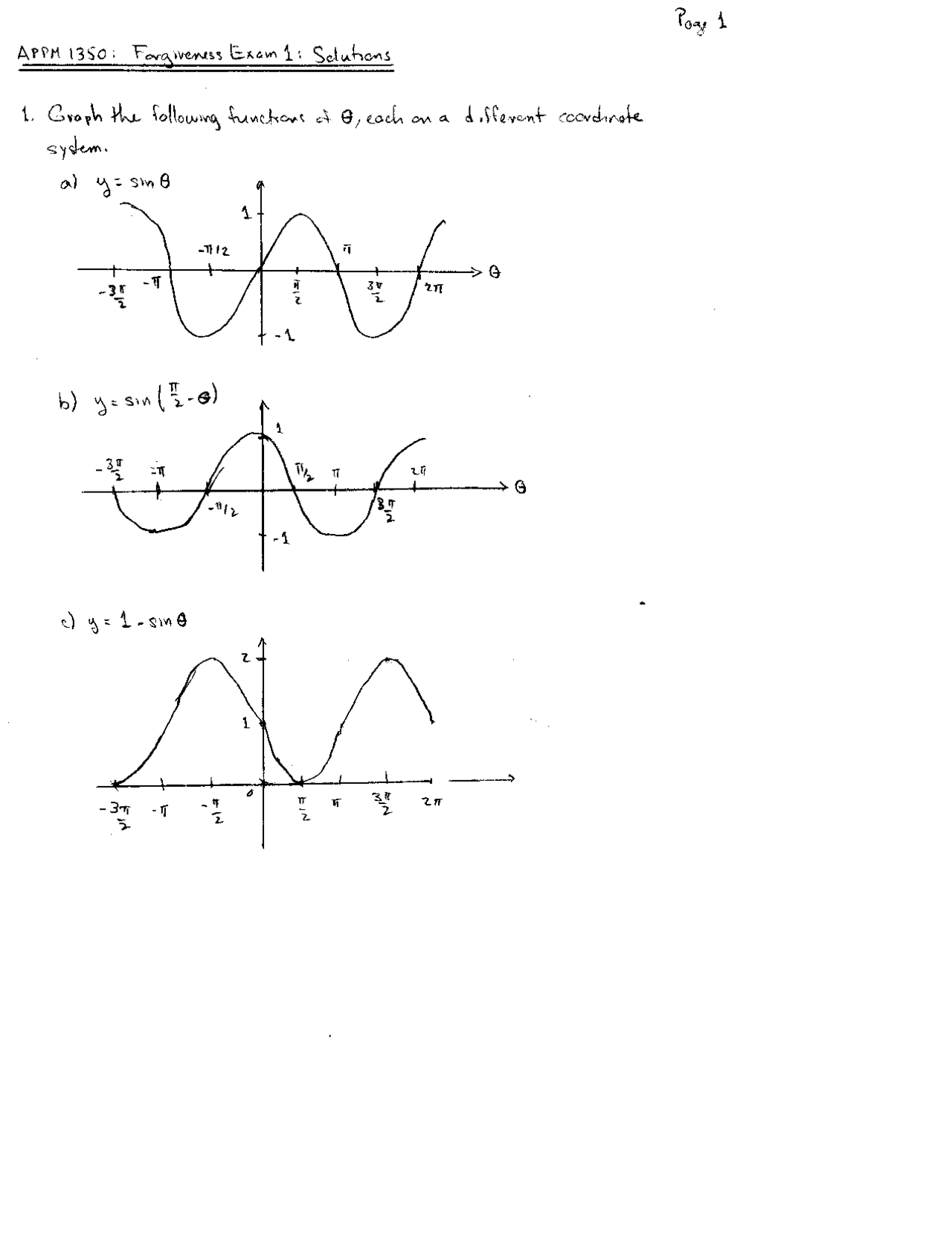 Functions Calculus One For Engineers Solved Exam Docsity