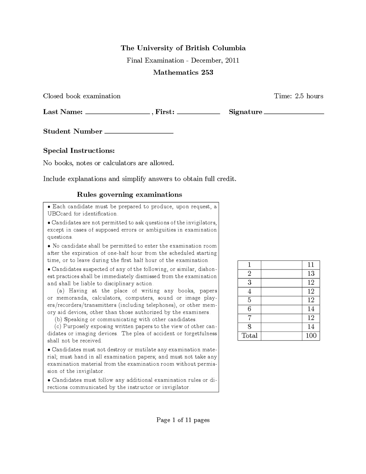 Rough Sketch Multivariable Calculus Exam Docsity