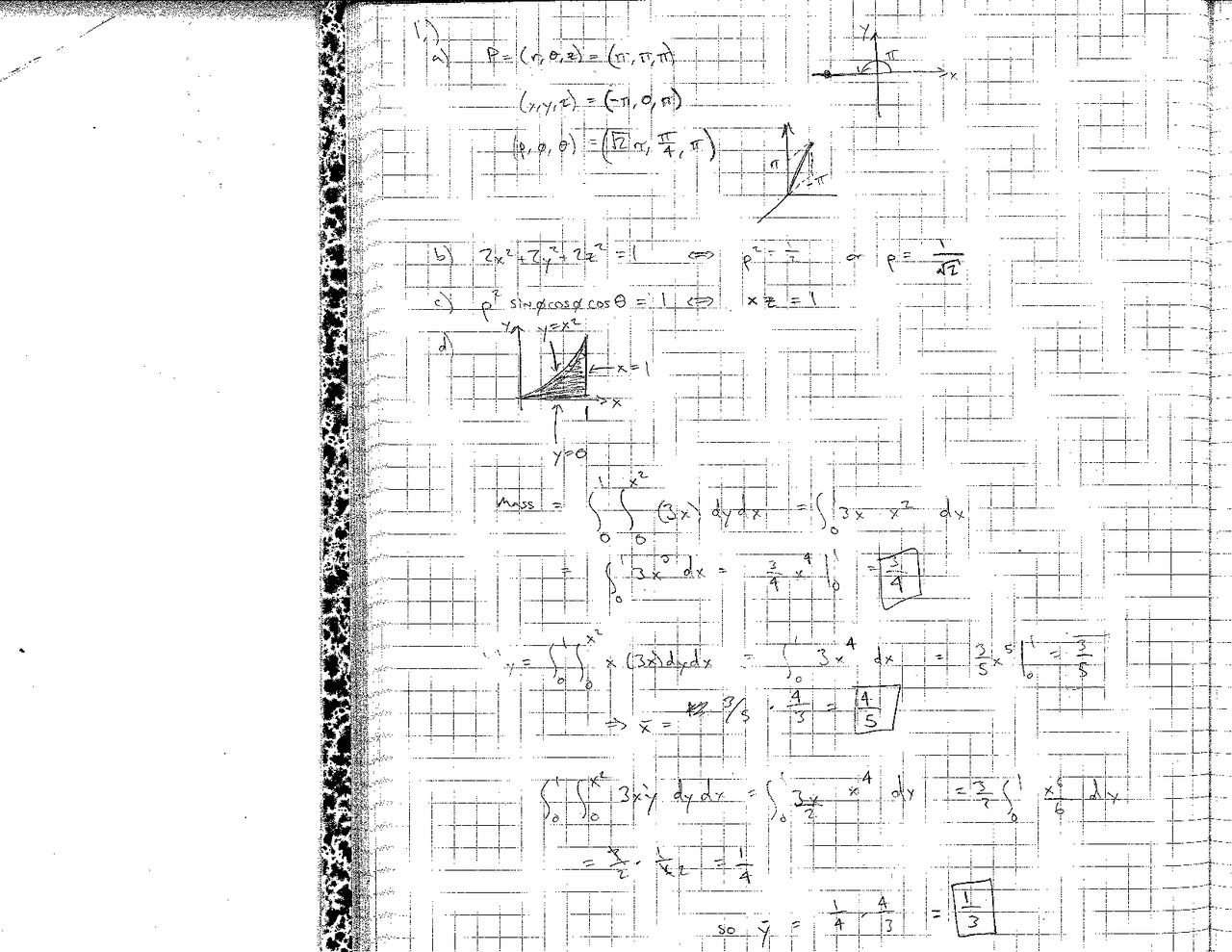 Rectangular Coordinates Calculus Three Solved Exam Docsity