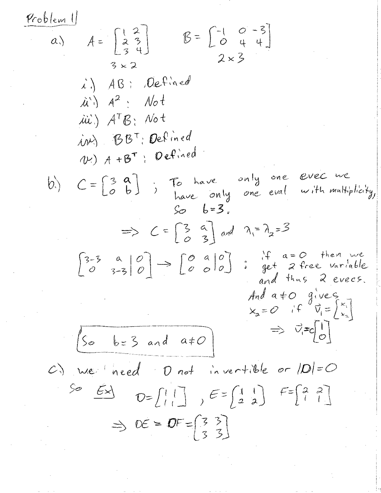 Matrix Operations Differential Equations And Linear Algebra Solved