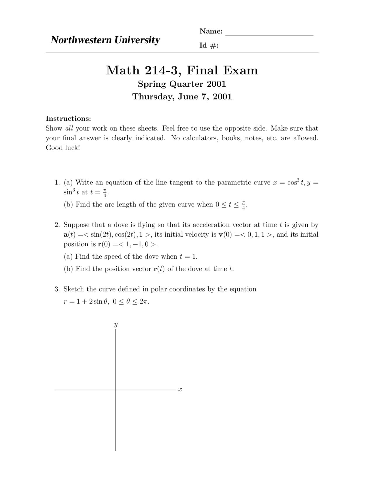 Equation Differential Calculus Of Multivariable Functions Exam