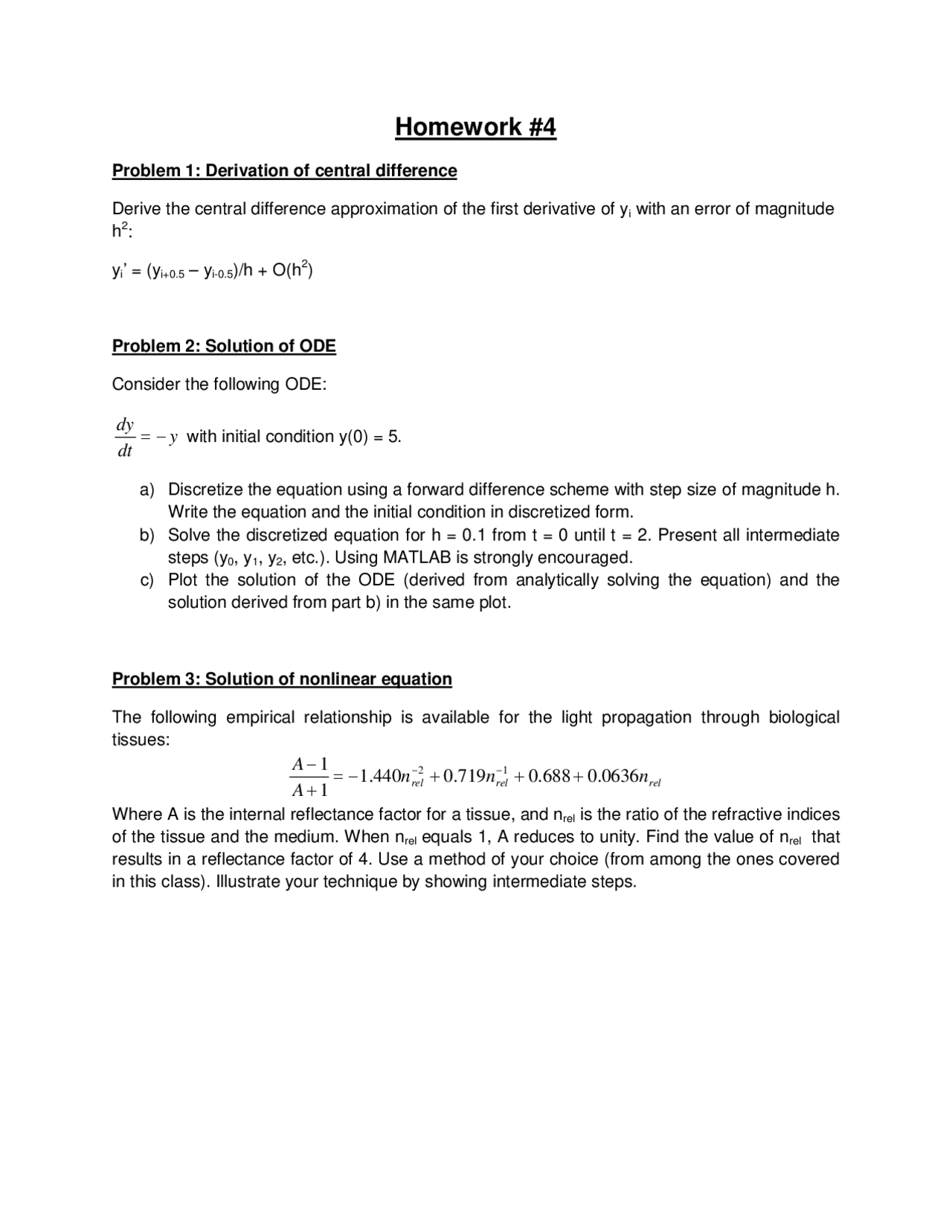 Homework 4 Problems - Derivation of Central Difference | BMED 2200 ...