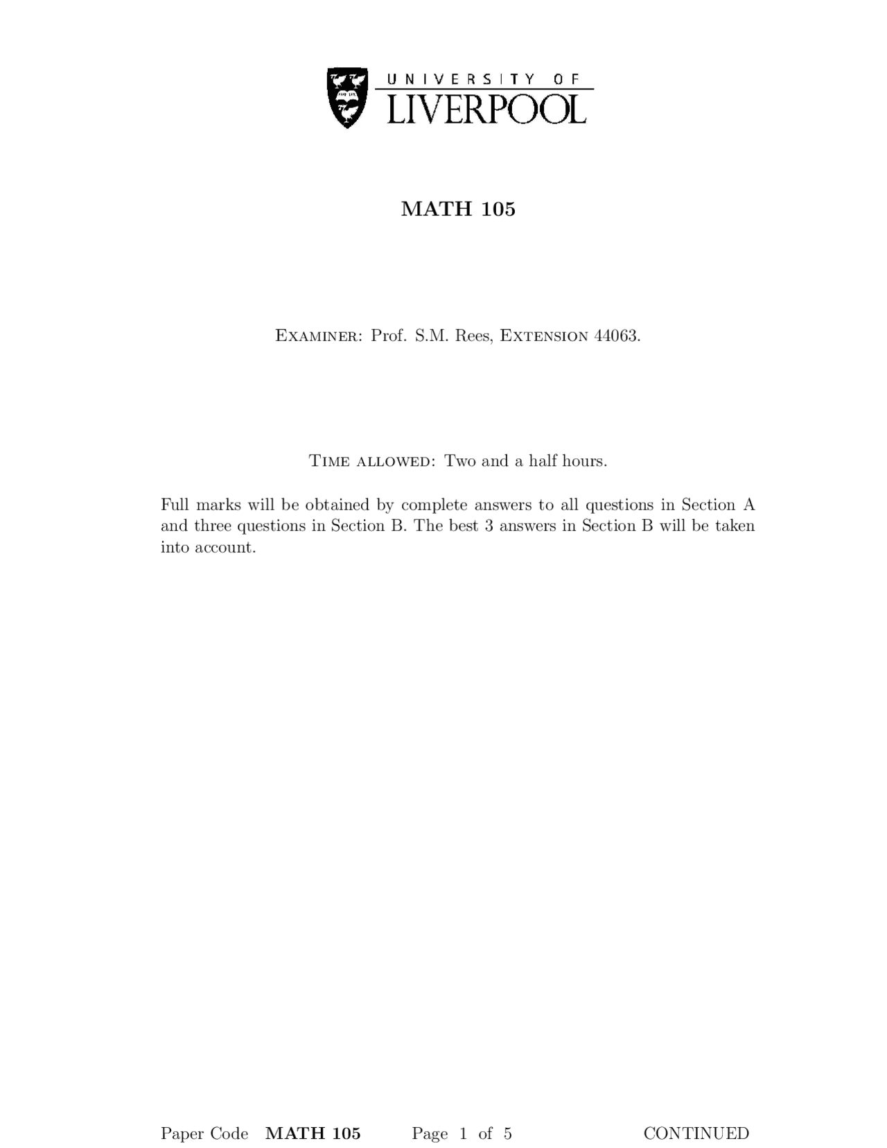 Logical Symbols Mathematics Exam Docsity