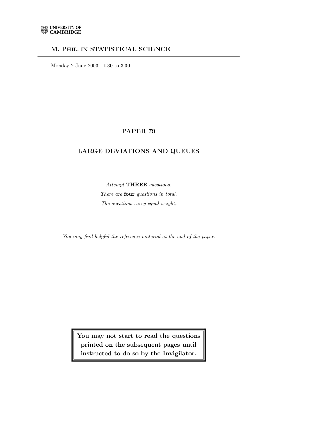 Large Deviations And Queues Statistical Science Exam Docsity