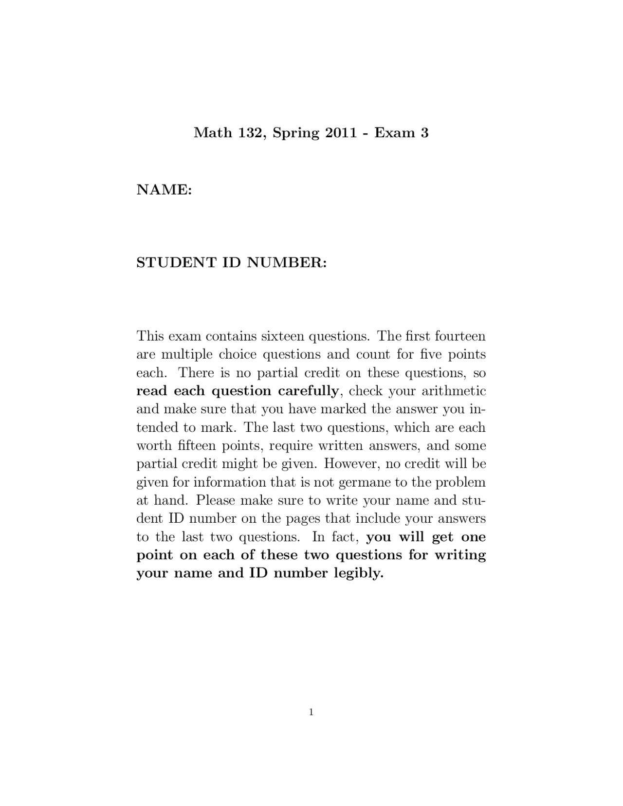Sequence Calculus Exam Docsity