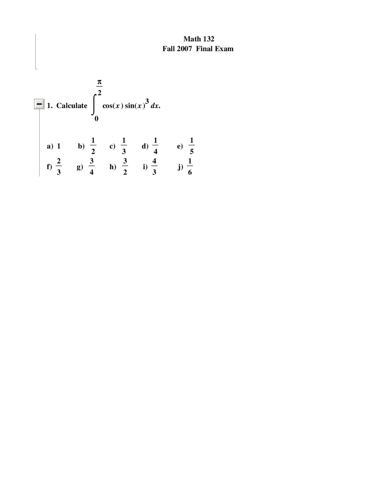 Derivative Calculus Exam Docsity