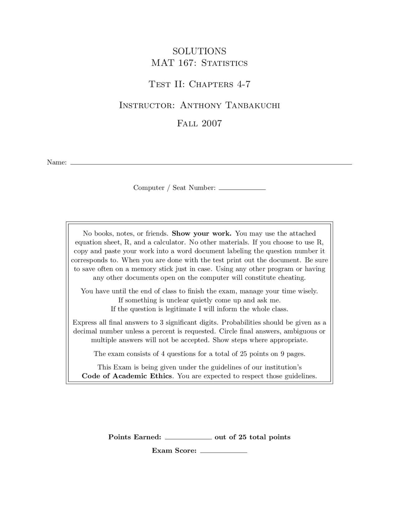 Indicate Introduction To Statistics Solved Exam Docsity