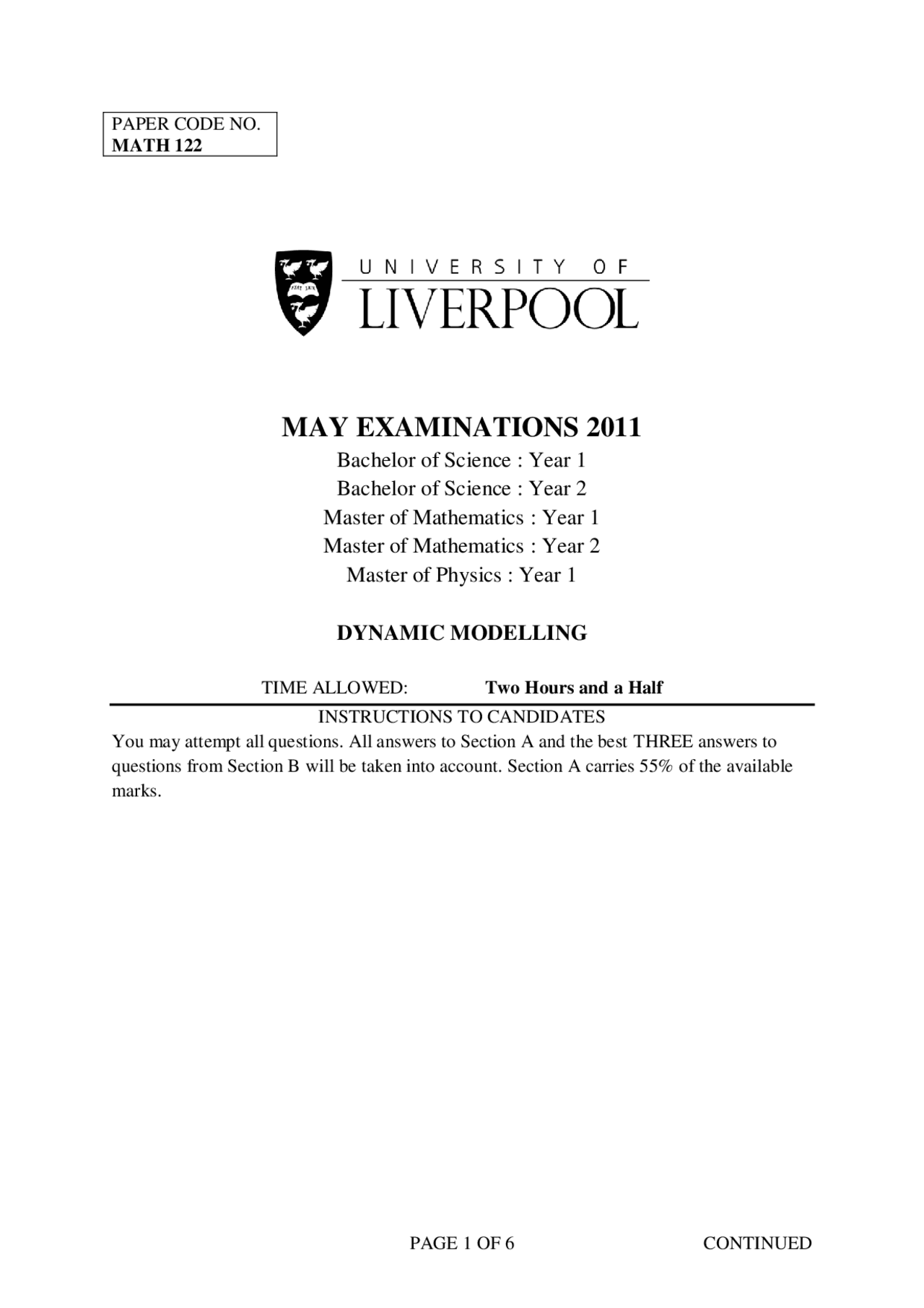 Number of Monkeys - Mathematics - Exam - Docsity