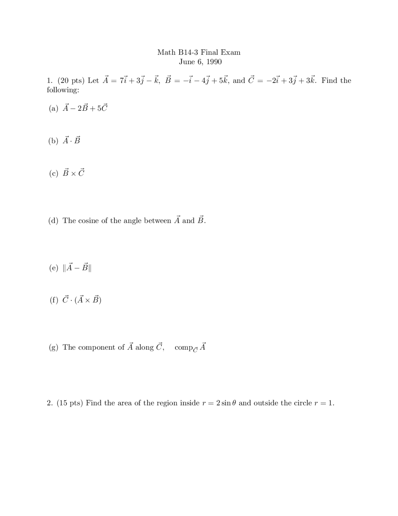Angle Differential Calculus Of Multivariable Functions Exam Docsity