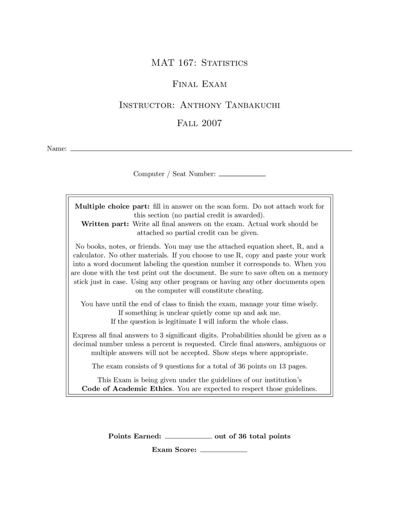 Indicate Introduction To Statistics Exam Docsity