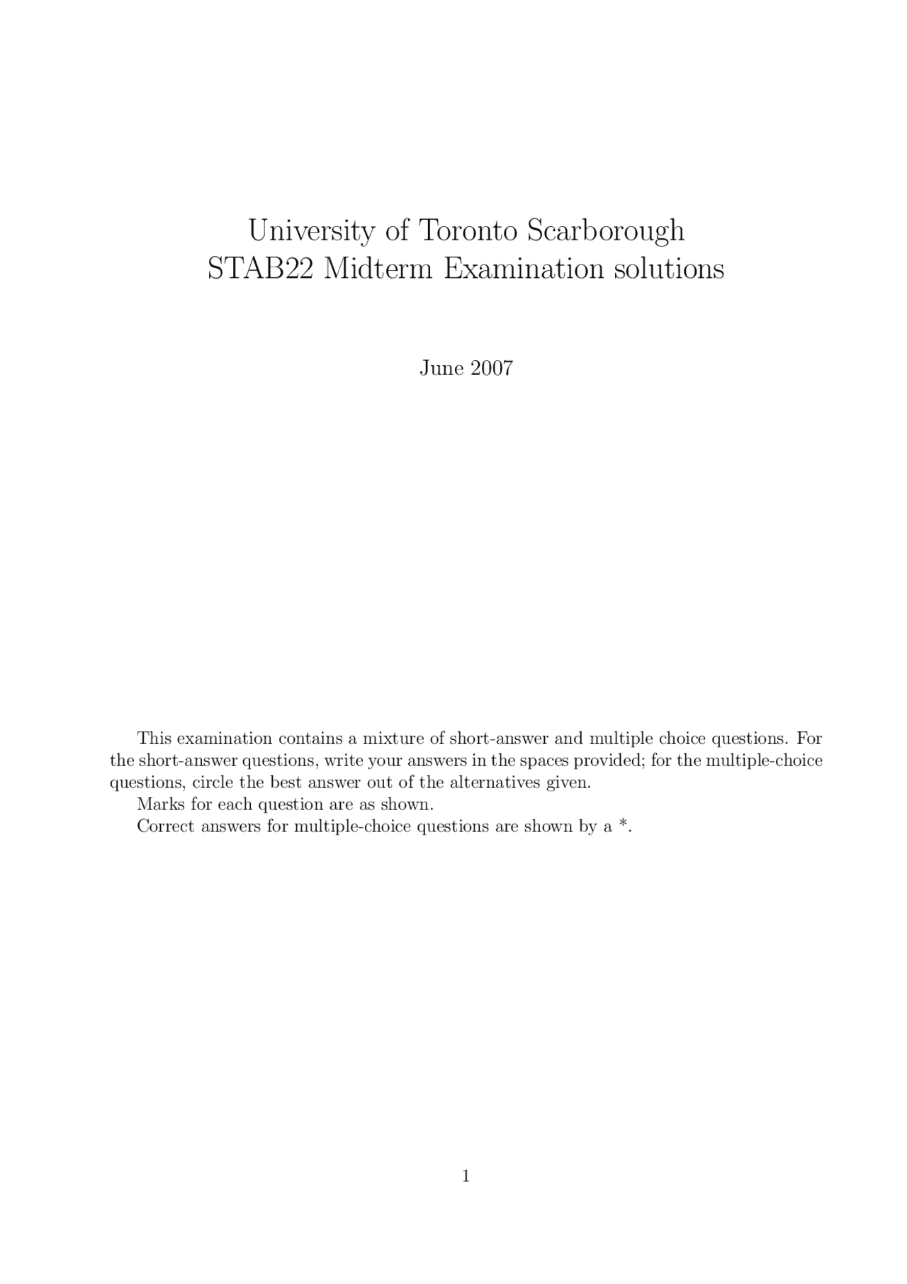 Certain University Introduction To Statistics Solved Exam Docsity