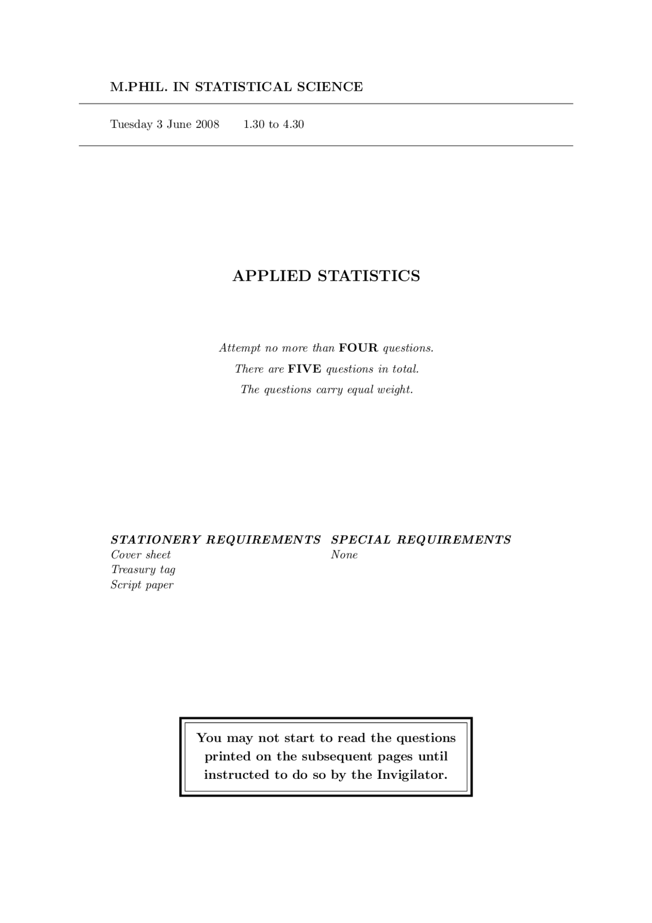 Insolation - Statistical Science - Exam - Docsity