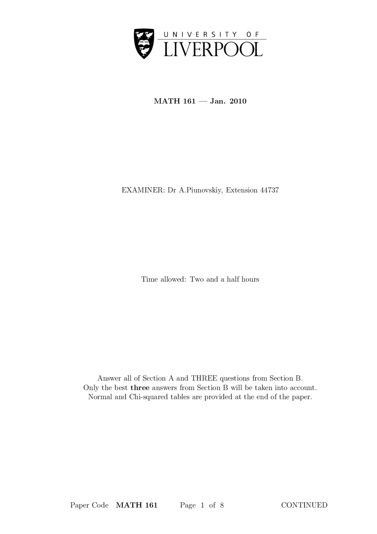 Data Mathematics Exam Docsity