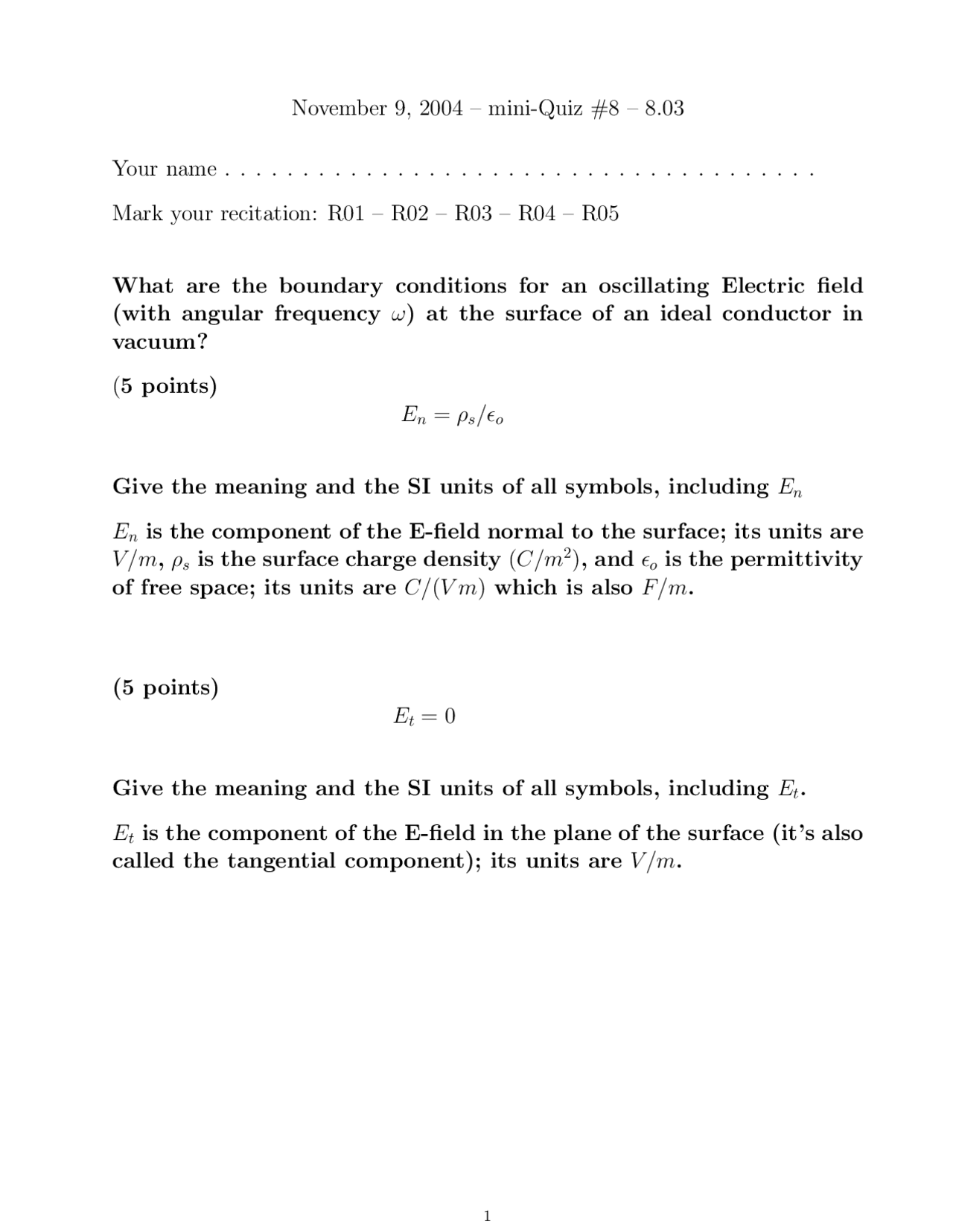 Oscillating Electric Field Vibrations And Waves Solved Past Exam