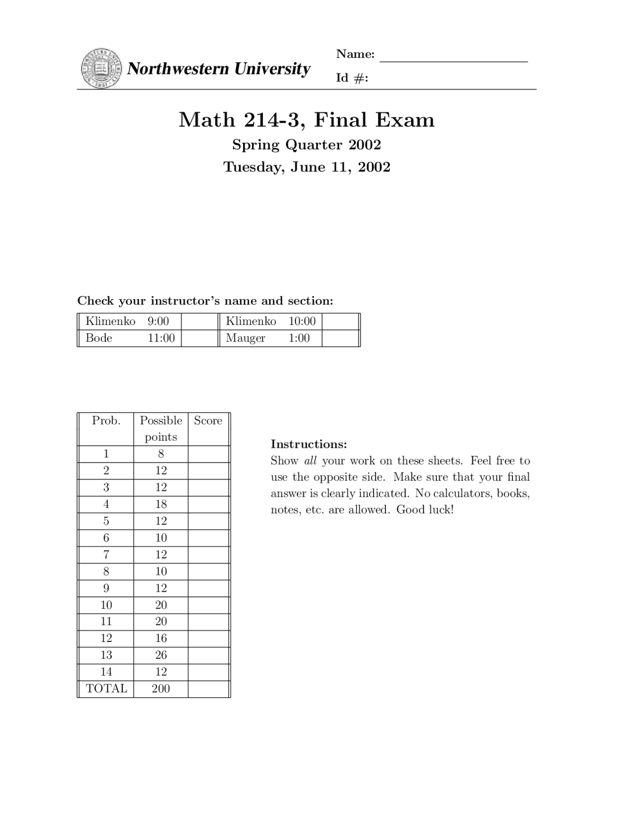 Graph Differential Calculus Of Multivariable Functions Exam Docsity