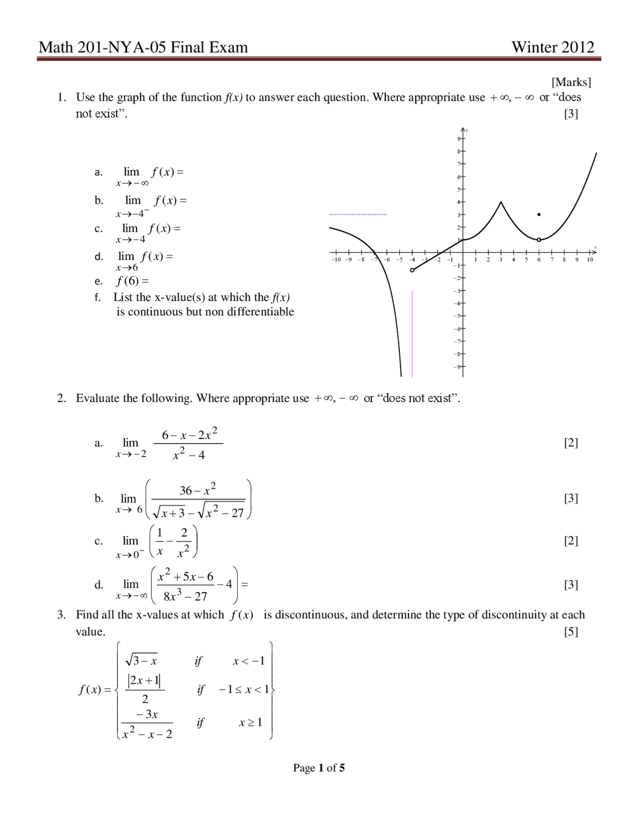 Non Differentiable Calculus Science Exam Exams Calculus Docsity