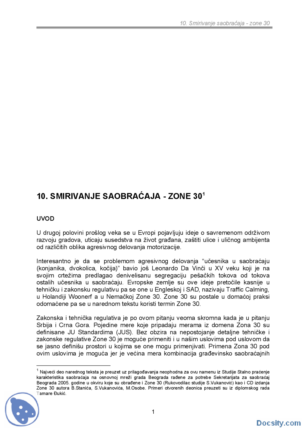 Smirivanje Saobracaja Skripte Saobracajni Fakultet Rezime