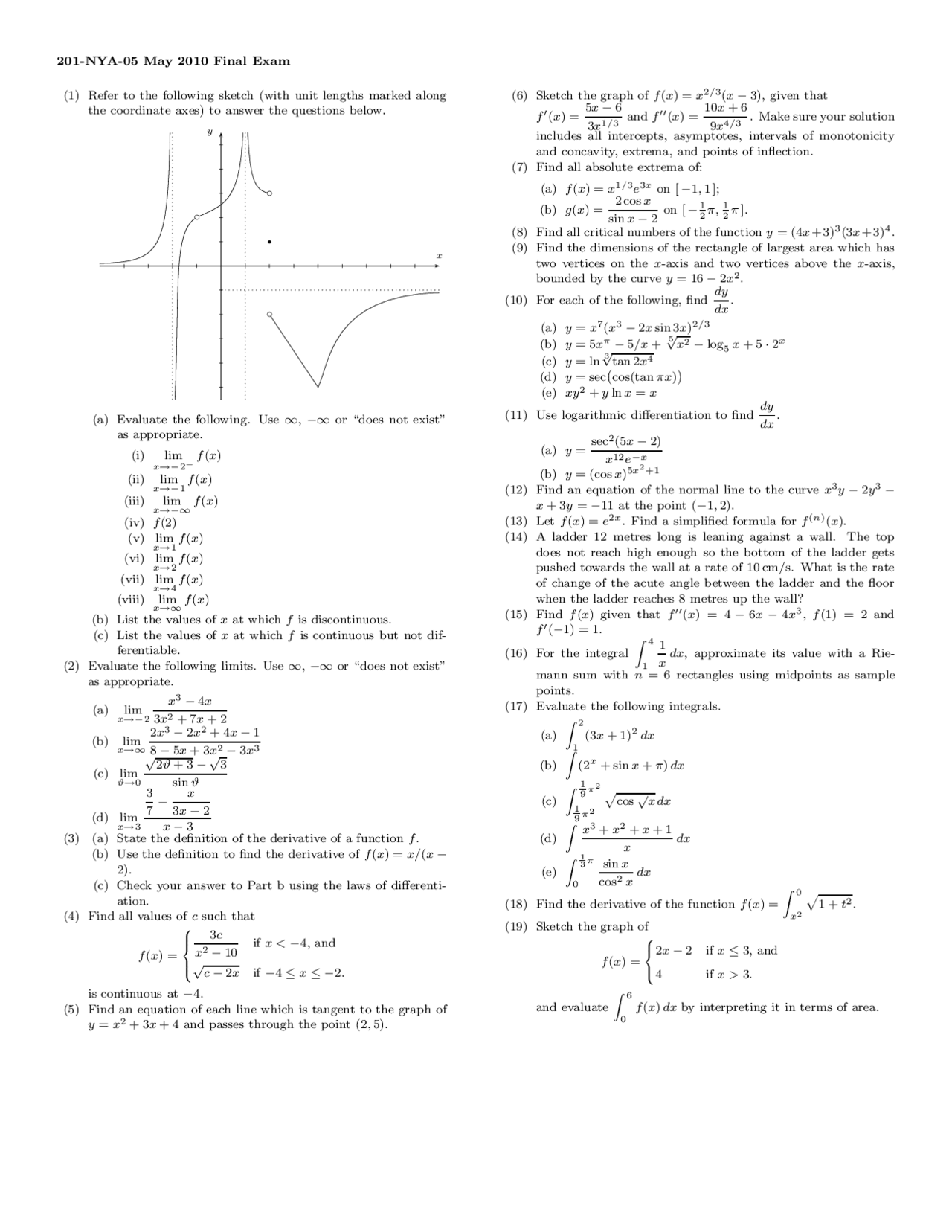 Appropriate - Calculus Science - Solved Exam | Exams Calculus | Docsity
