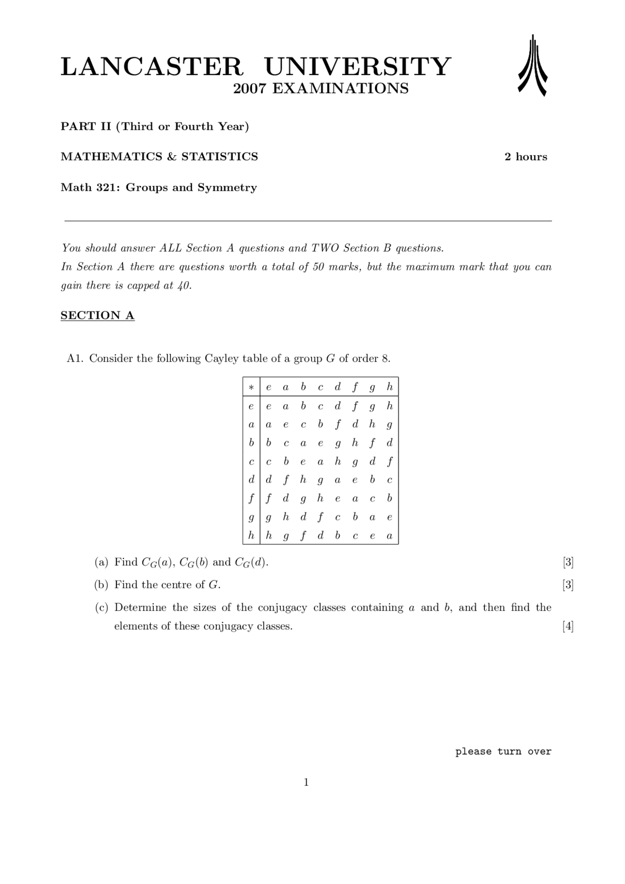 Centre Groups And Symmetry Exam Docsity