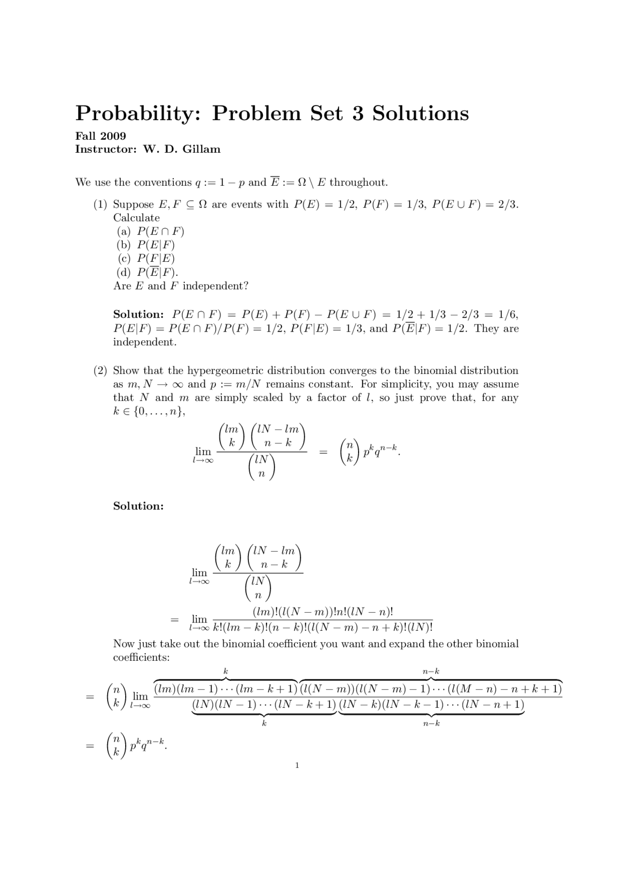Conventions - Probability - Solved Exam - Docsity