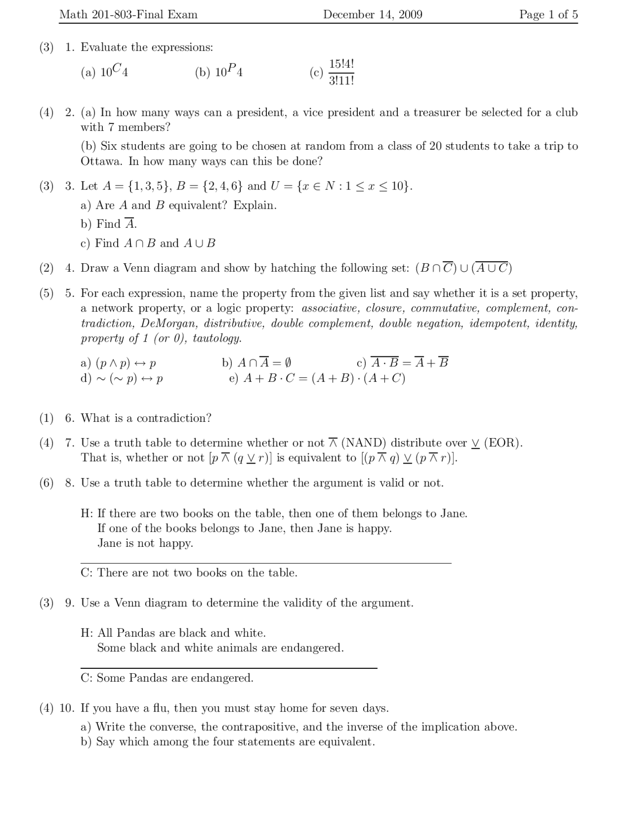 Equivalent Computer Science Technology Exam Docsity
