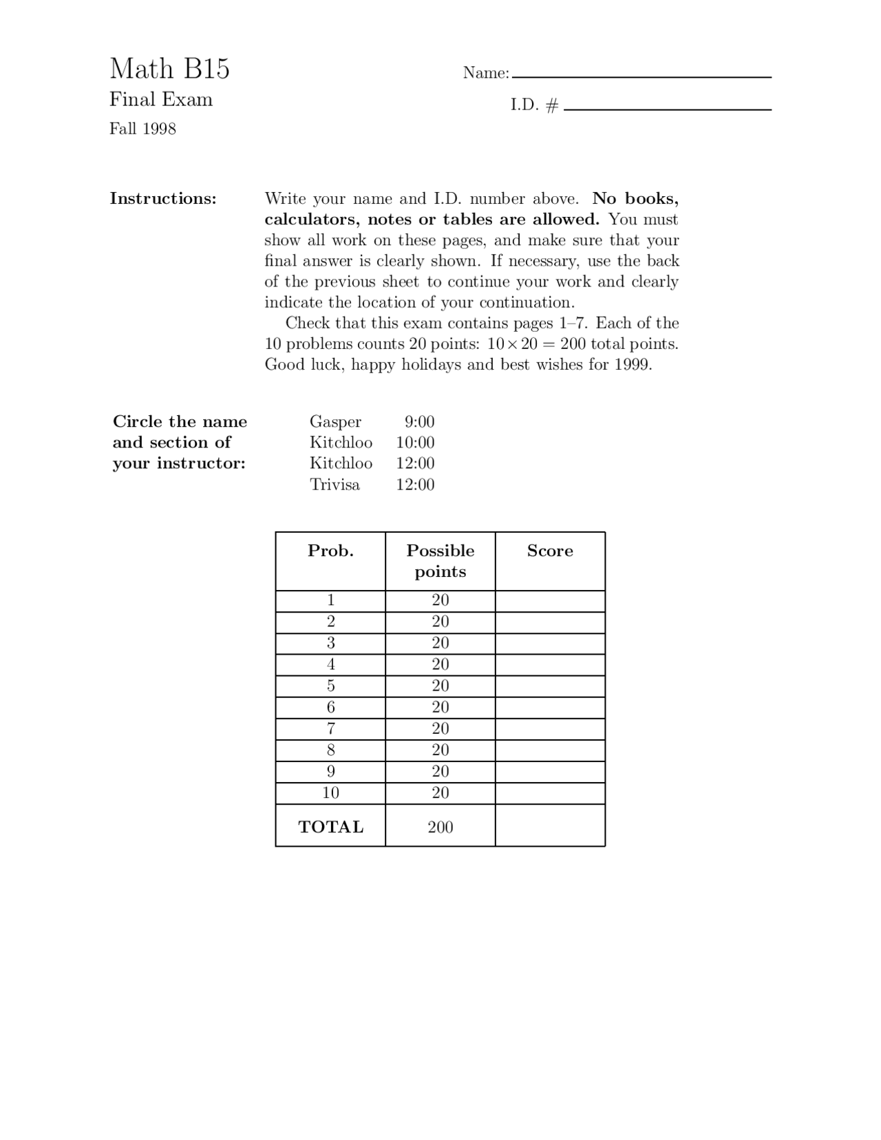 Iterated Integral Multiple Integration And Vector Calculus Exam