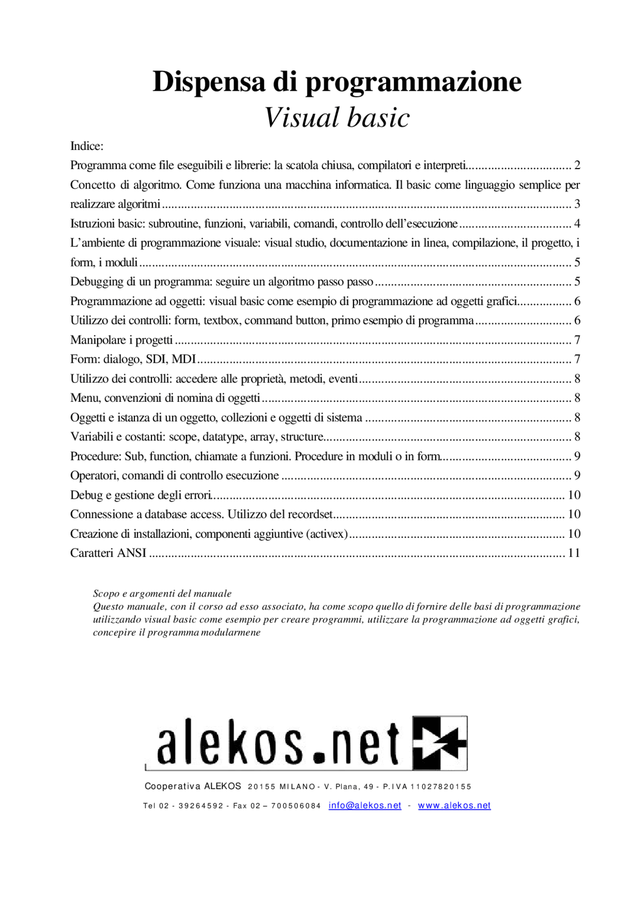 Programmazione Visual basic - Dispensa di Informatica - Docsity