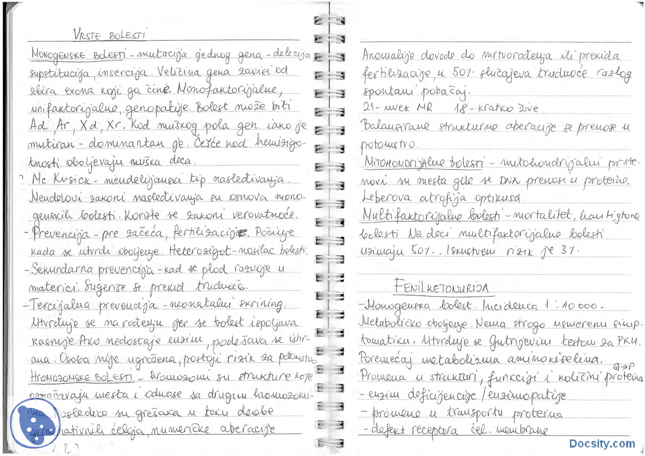 Genetika Skripta Molekularna Biologija 4 Rezime Predlog