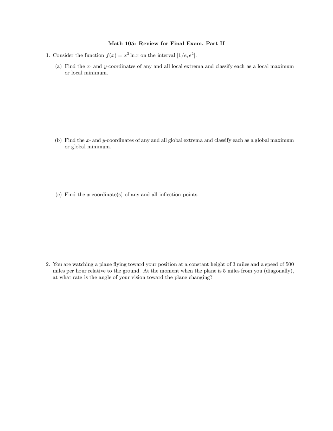 Tangent Calculus Exam Docsity