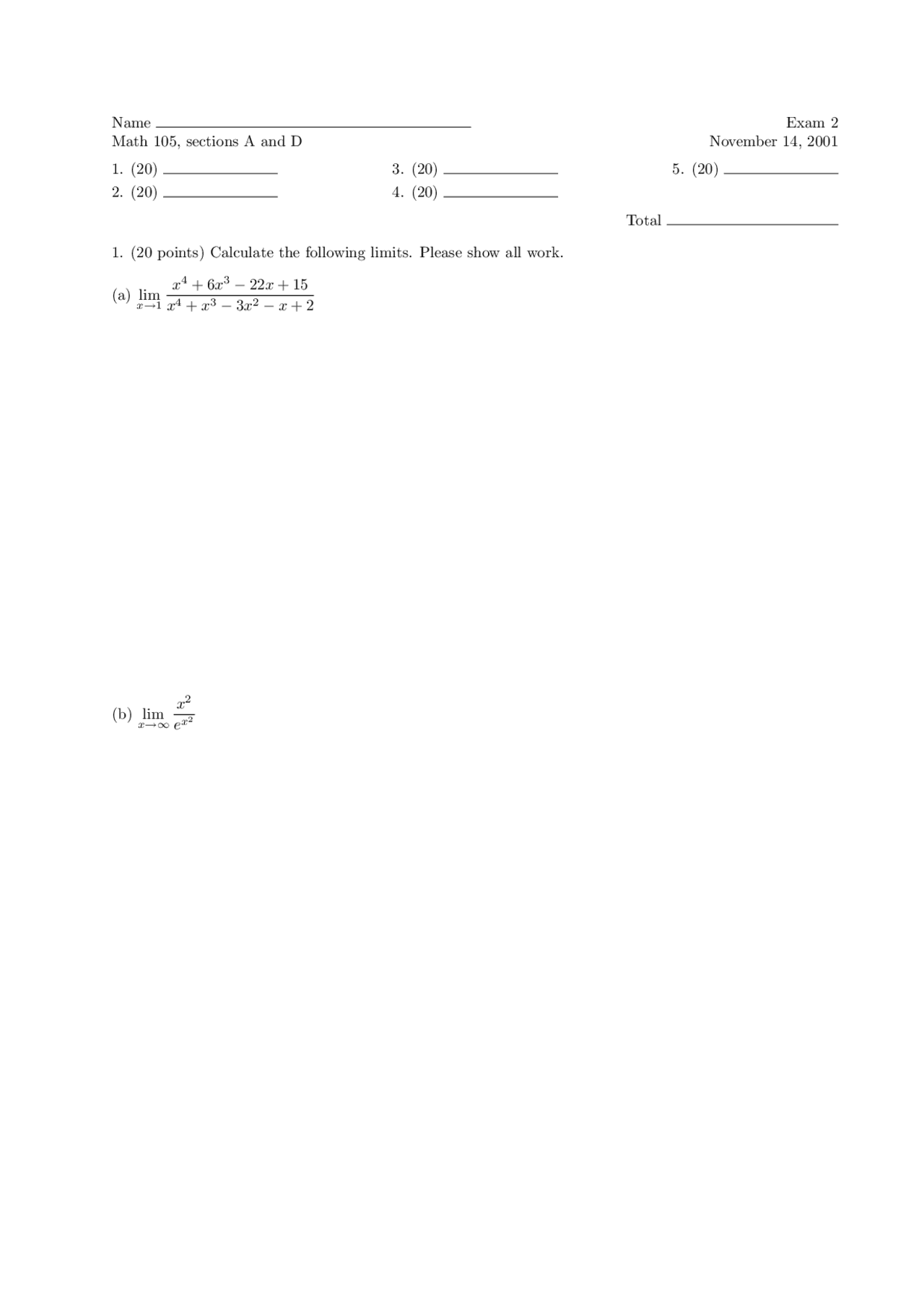 Parametric Curve Calculus Exam Docsity