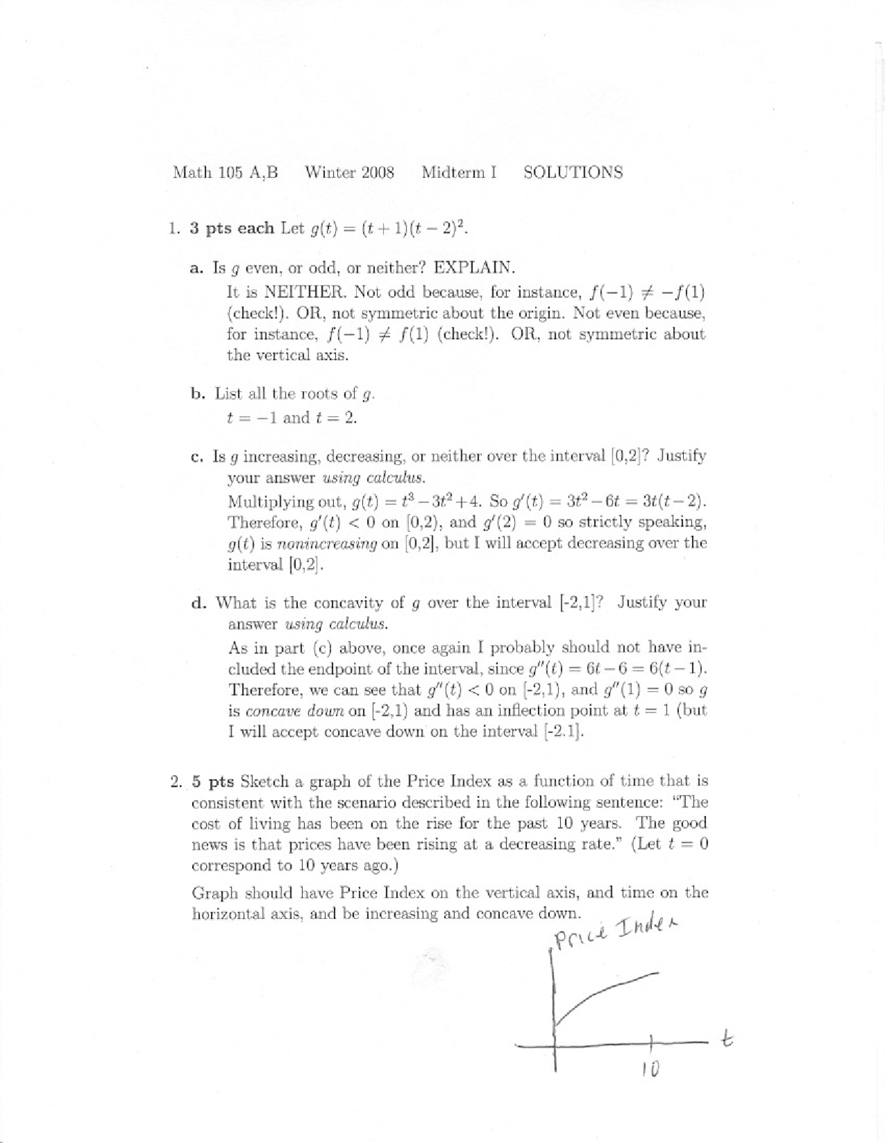 Roots Calculus Solved Exam Docsity