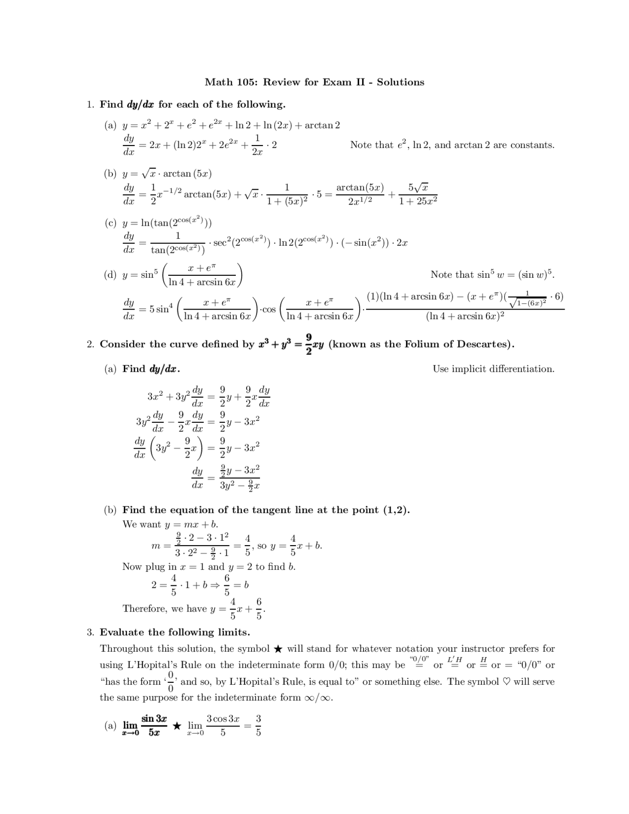 Curve Calculus Solved Exam Docsity