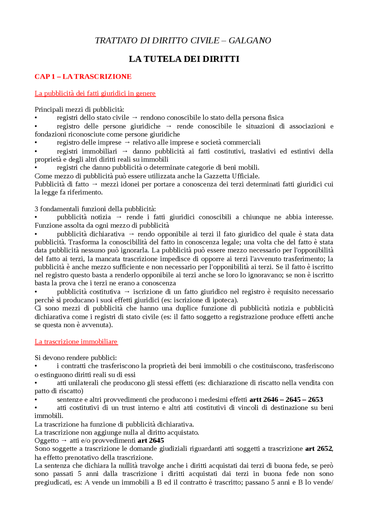 Tutela Dei Diritti Galgano Volume 1 Diritto Civile Sintesi Del