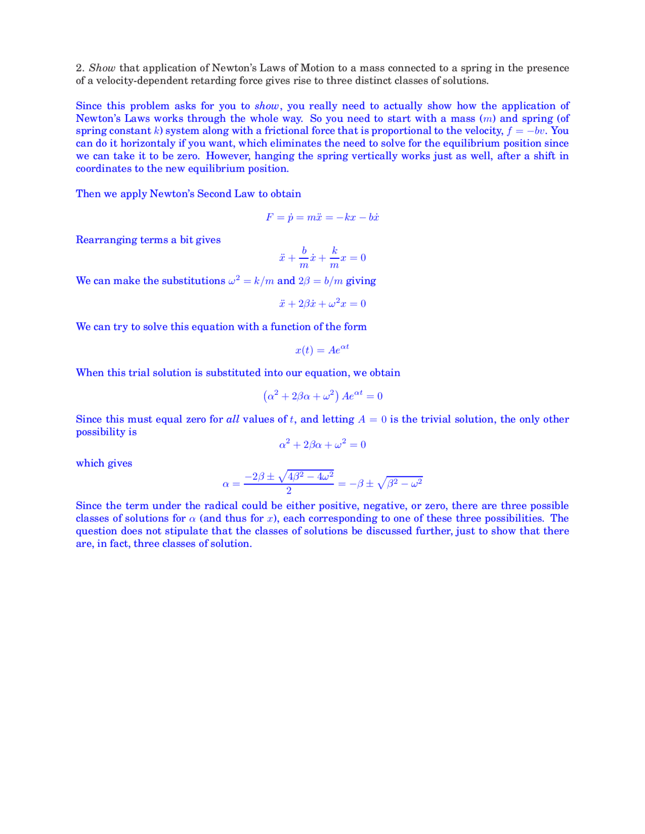 Newton Laws of Motion - Classical Mechanics - Solved Exam - Docsity