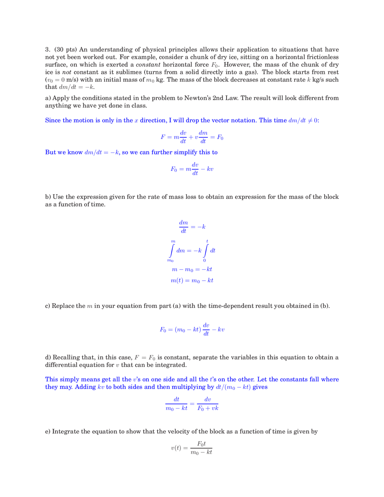 Vector Notation - Classical Mechanics - Solved Exam - Docsity