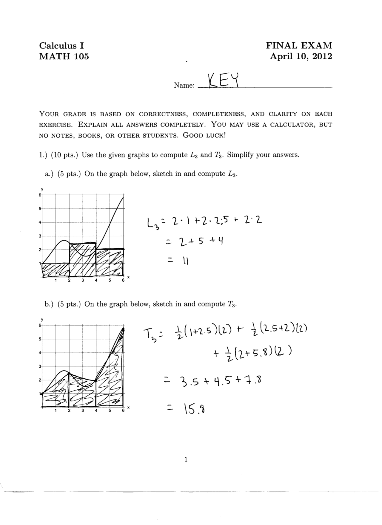 Big Calculus - Calculus - Solved Exam | Exams Calculus | Docsity