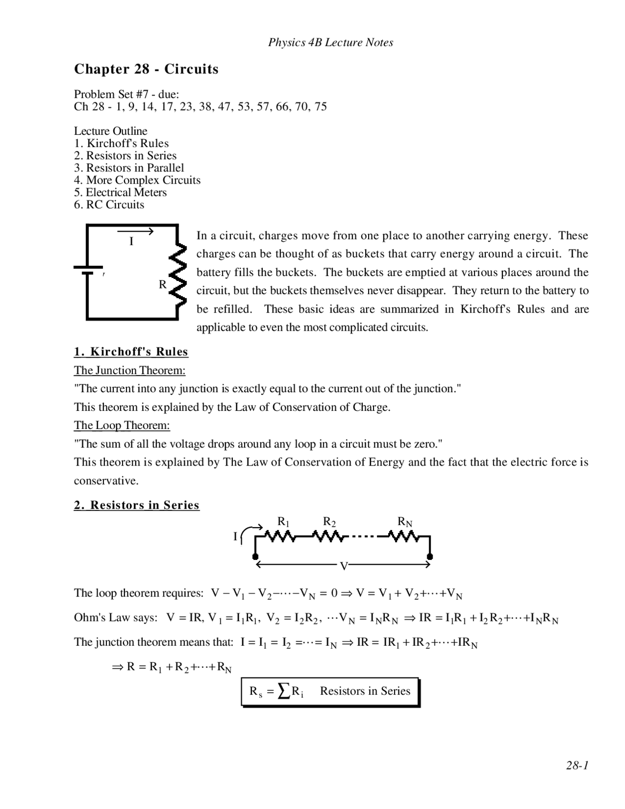 Circuits - Electricity and Magnetism - Notes - Docsity