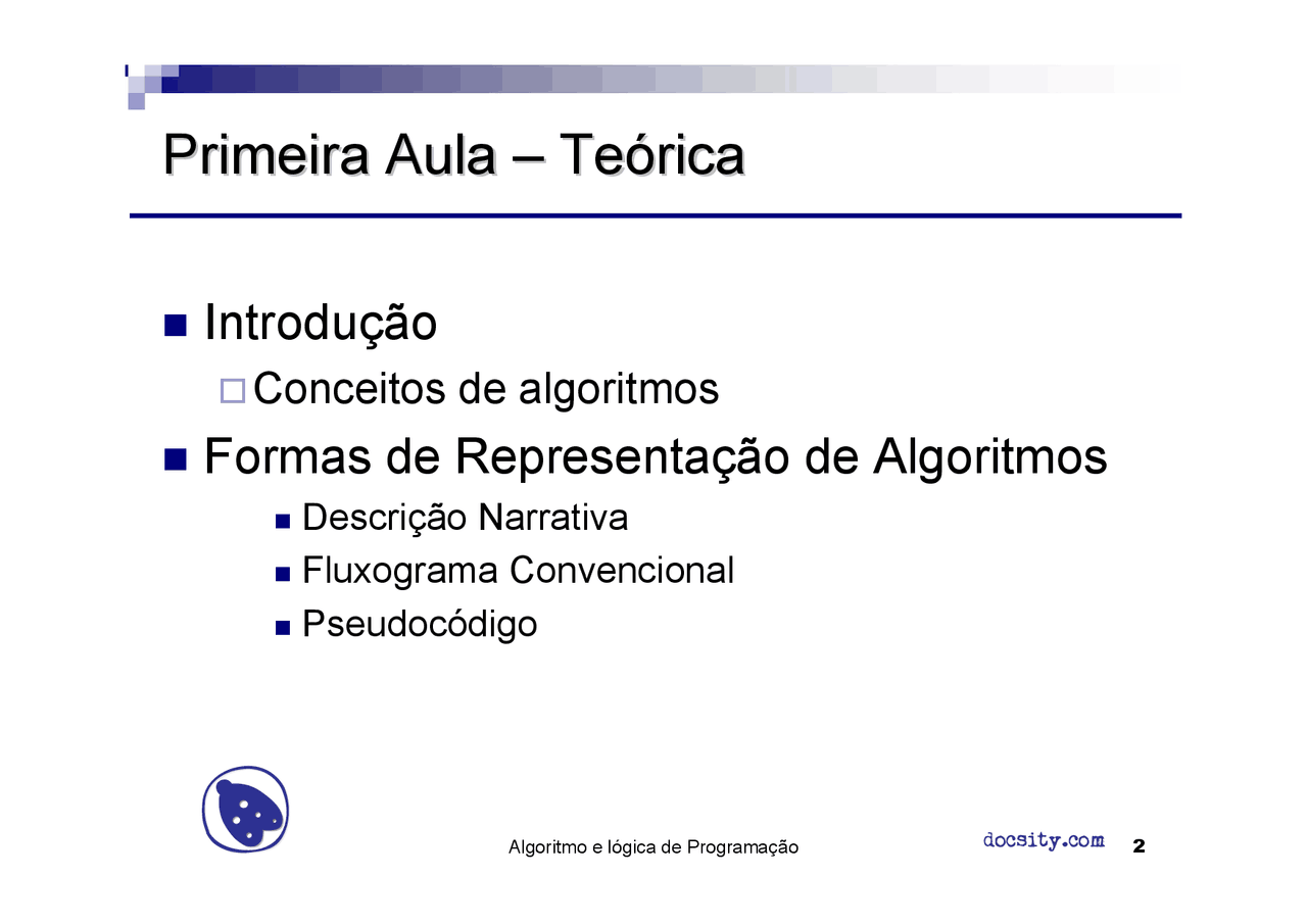 Algoritmos 1 Apostilas Engenharia De Computação Docsity
