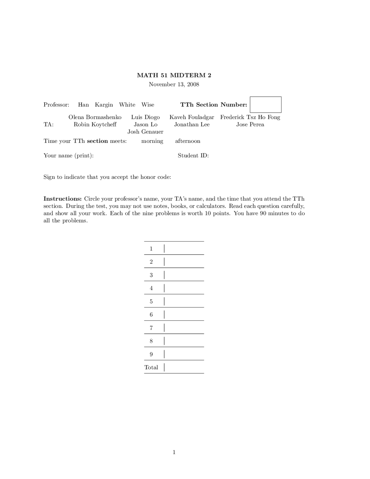 Linear Map Linear Algebra And Multivariable Calculus Second Midterm