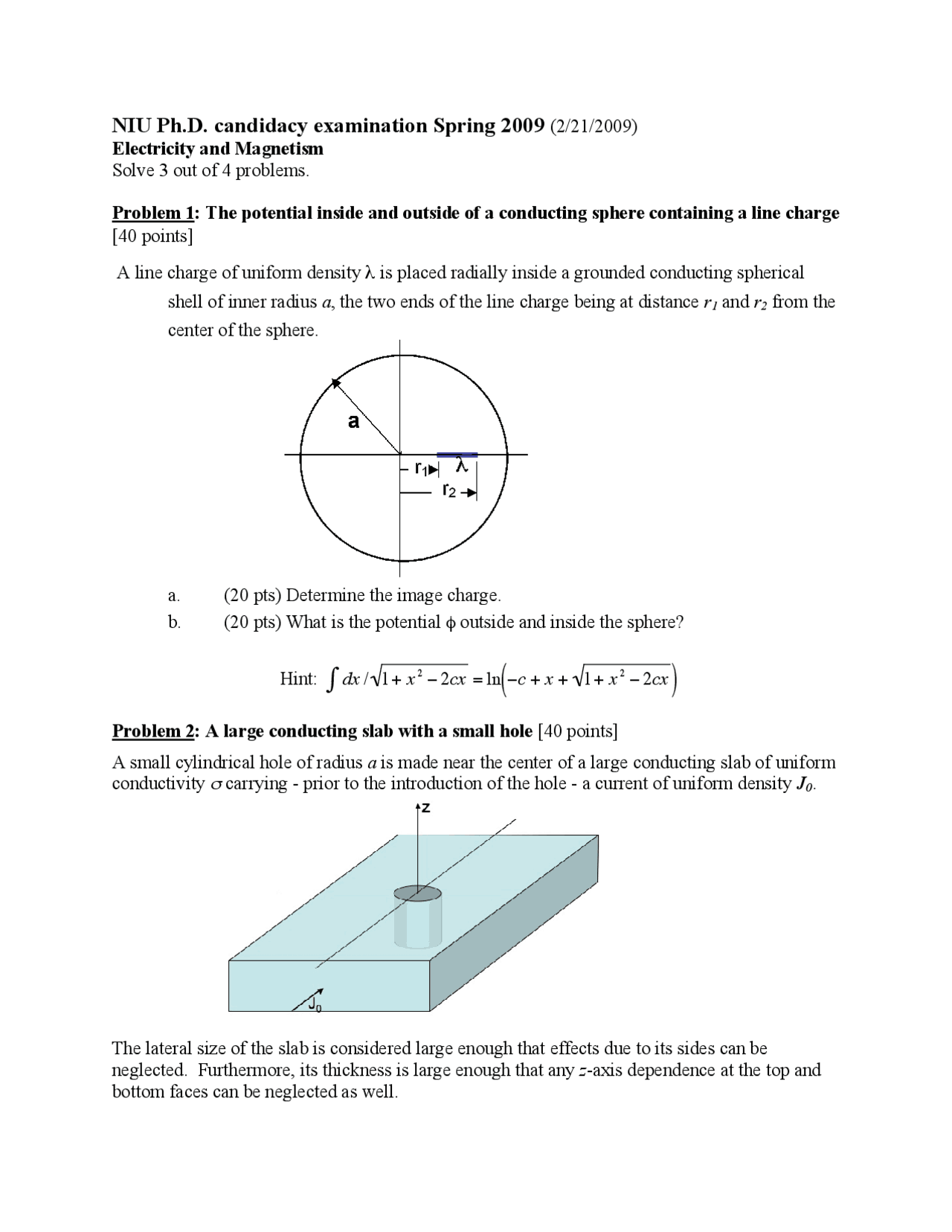 Image Charge - Electricity and Magnetism - Past Paper | Exams ...