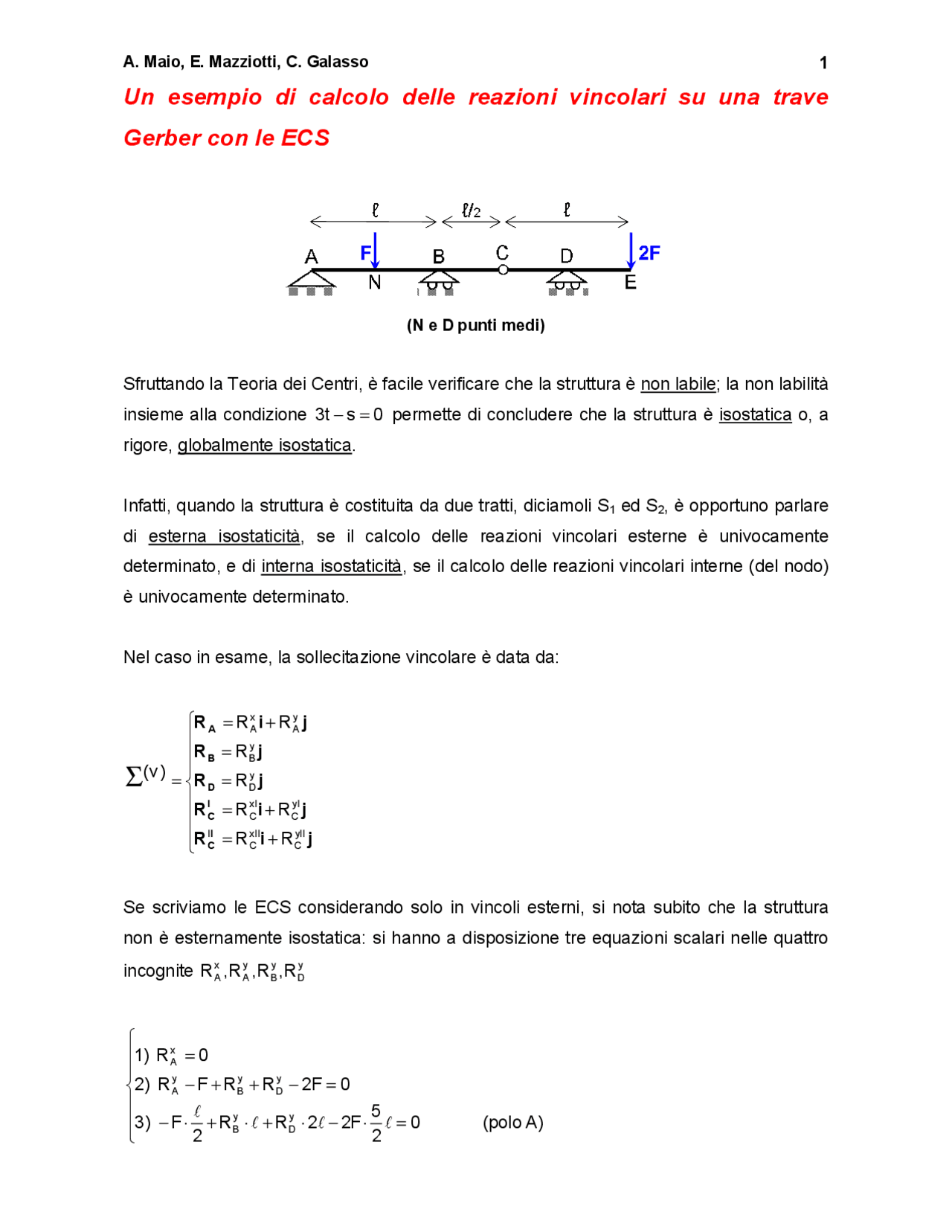 Reazioni Gerber Ecs Docsity