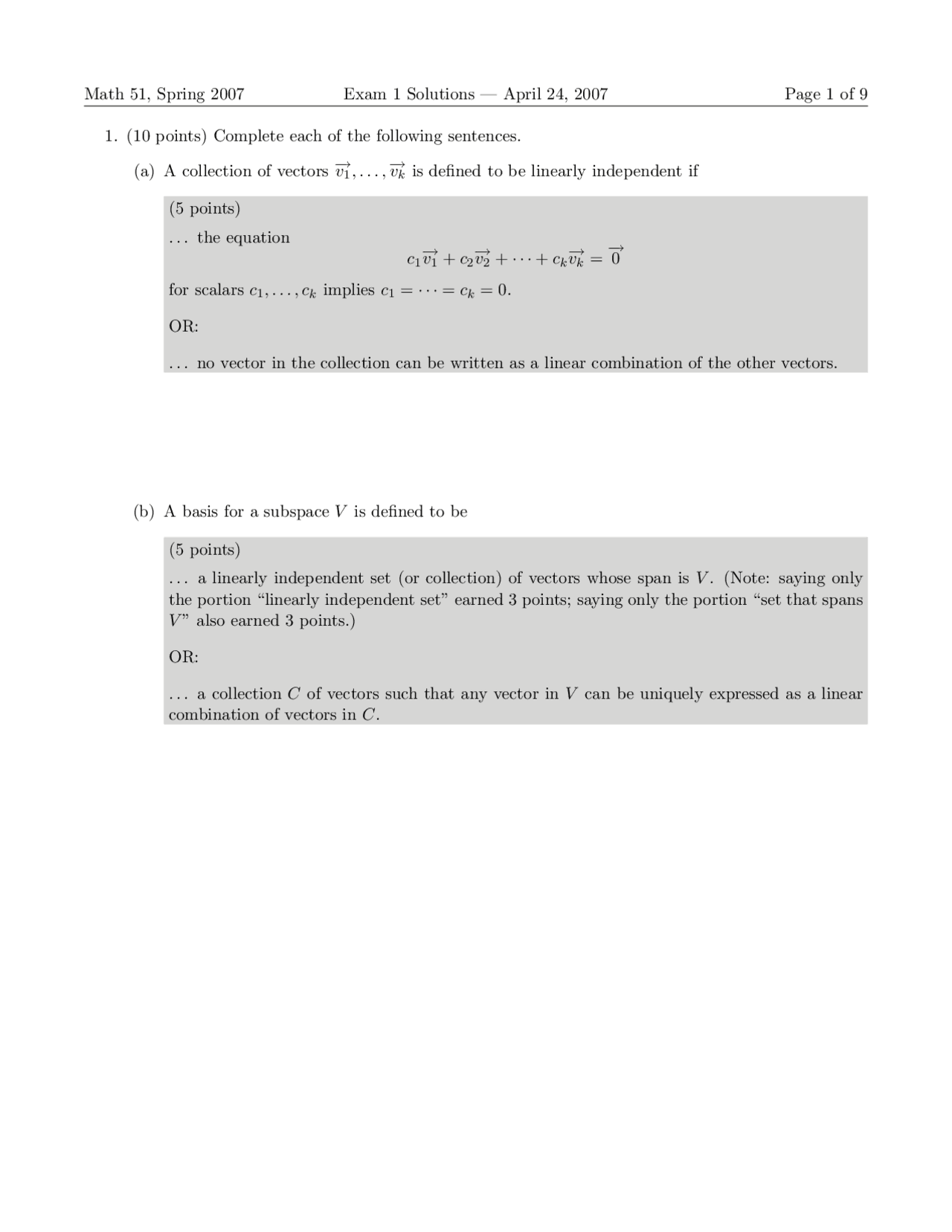 Collection Linear Algebra And Multivariable Calculus First Midterm