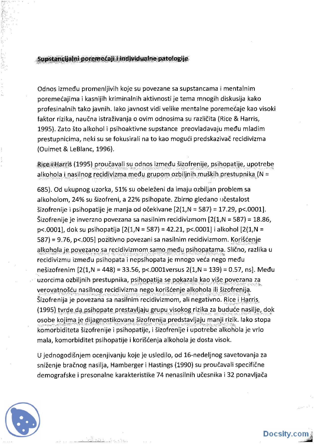 Supstancijali poremecaji i individualne patologije-Beleske-Psiholoske ...