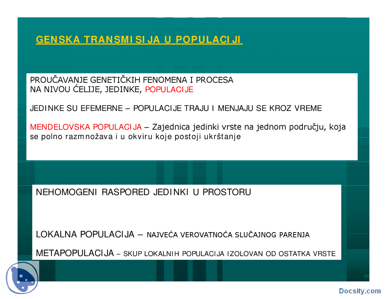 Genska Transmisija Slajdovi Principi Genetike Slajdovi Predlog