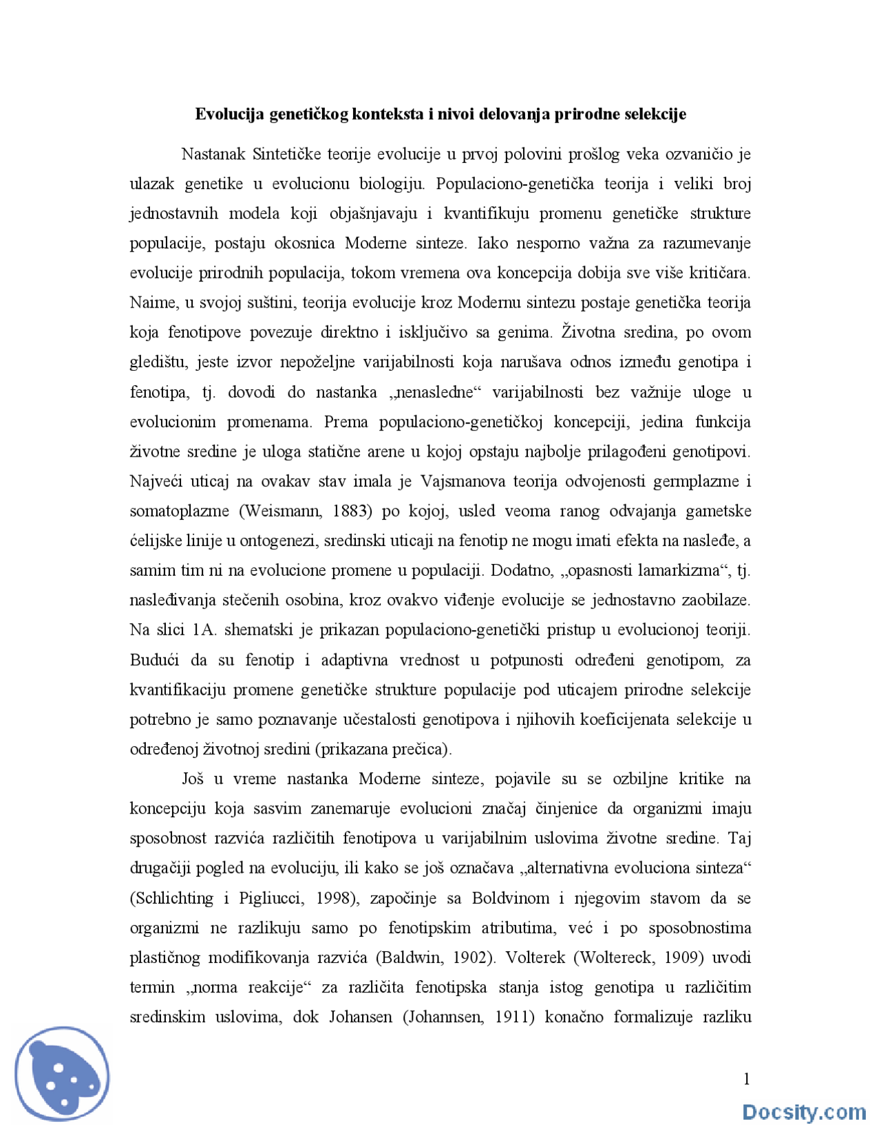 Evolucija Genetickog Konteksta Skripta Teorija Organske Evolucije