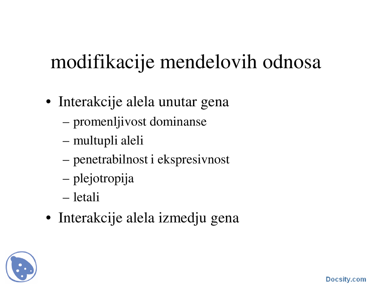 Mendel Ii Slajdovi Principi Genetike Slajdovi Predlog Genetika Docsity