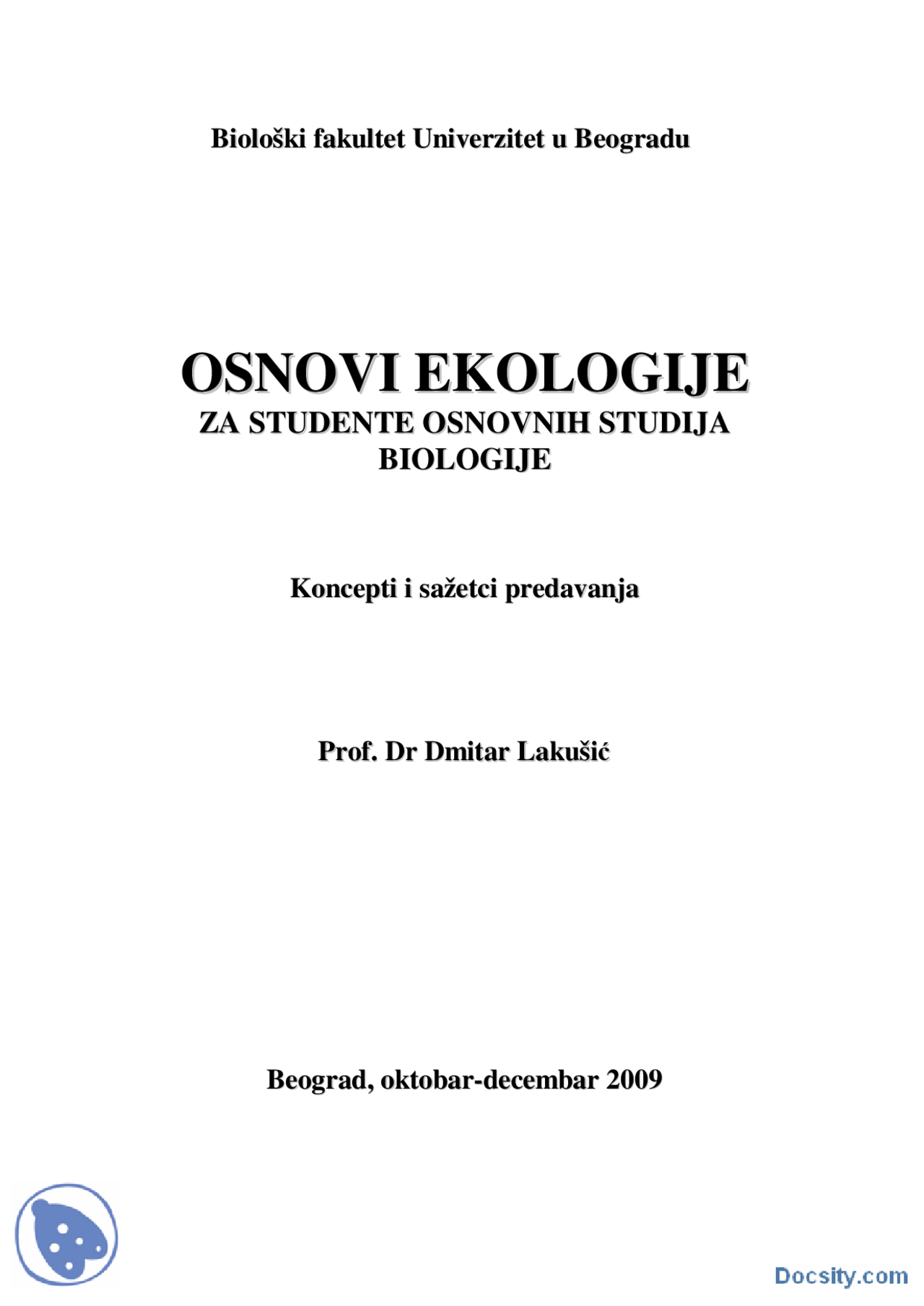 Principi ekologije-Skripta-Ekologija-Molekularna biologija (3) | Rezime' predlog Molekularna i ...