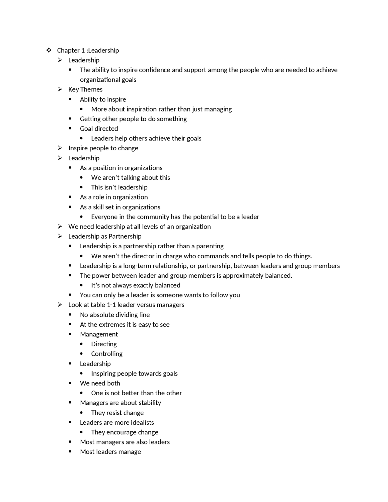 Notes On Leadership Key Themes Directing Hre 3723 Docsity
