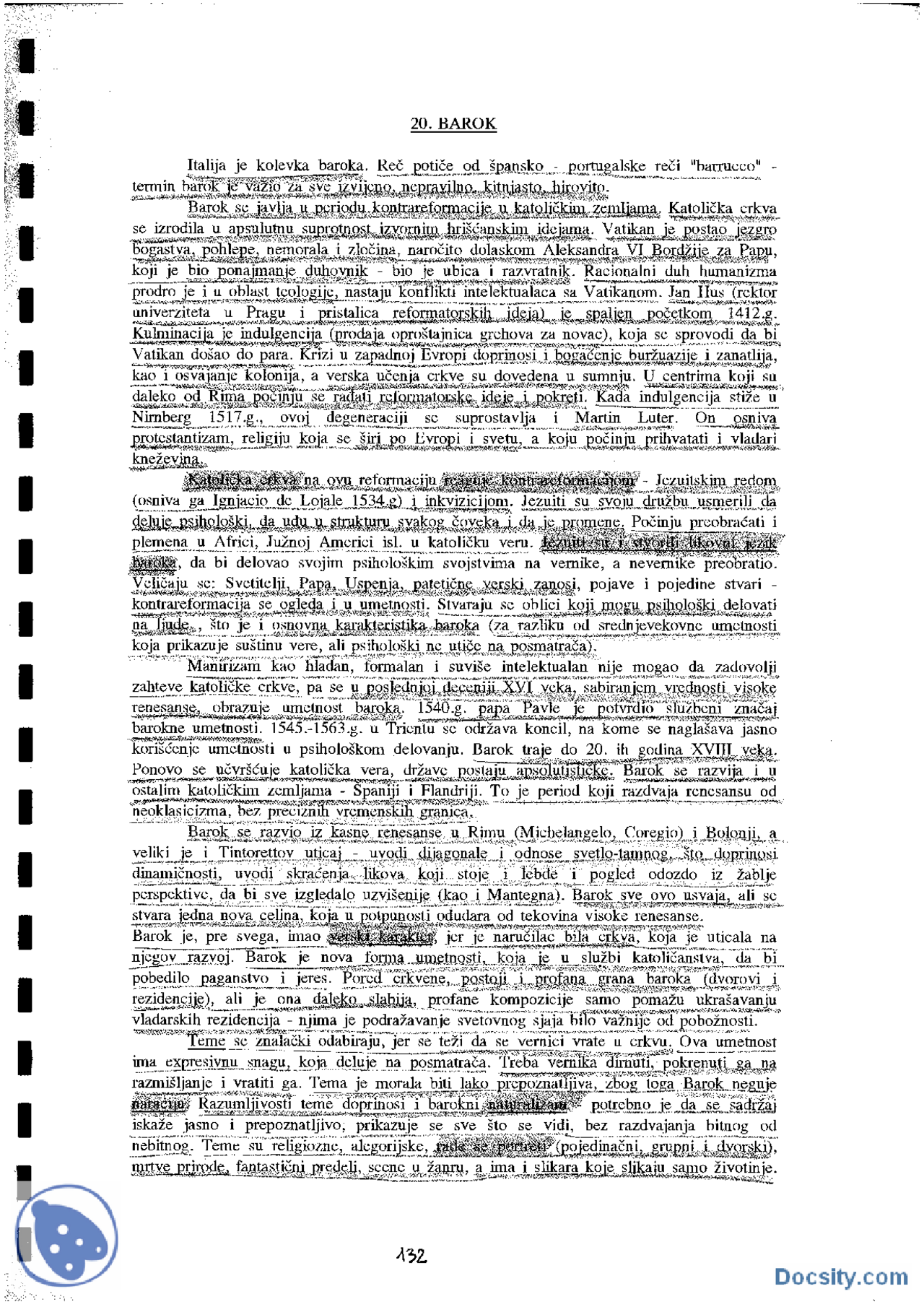 Barok Skripta Istorija Umetnosti Part1 Arhitektura Rezime Predlog